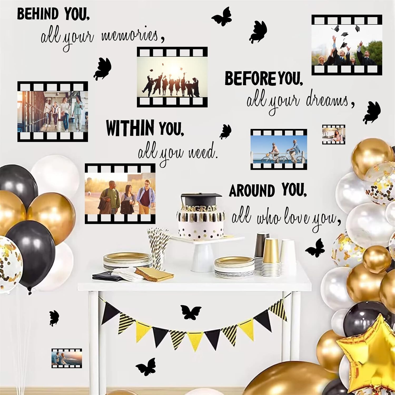 Amazon.com: Graduation Wall Stickers Graduation Lettering Quote Decals ...