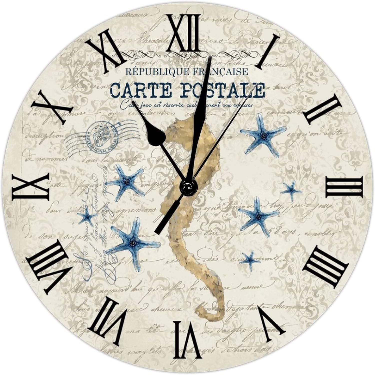 Amazon.com: Seahorse Starfish Wooden Clock Life is Better at The Beach ...