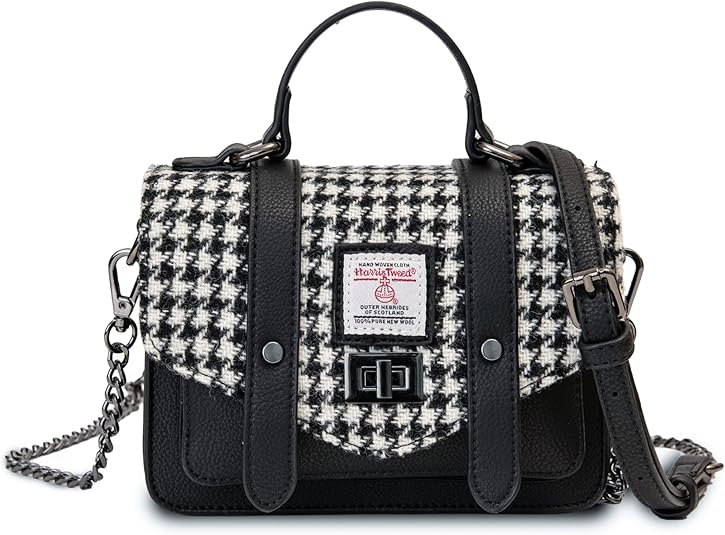 Islander The Baby Satchel harris tweed women's shoulder bags (Black and ...