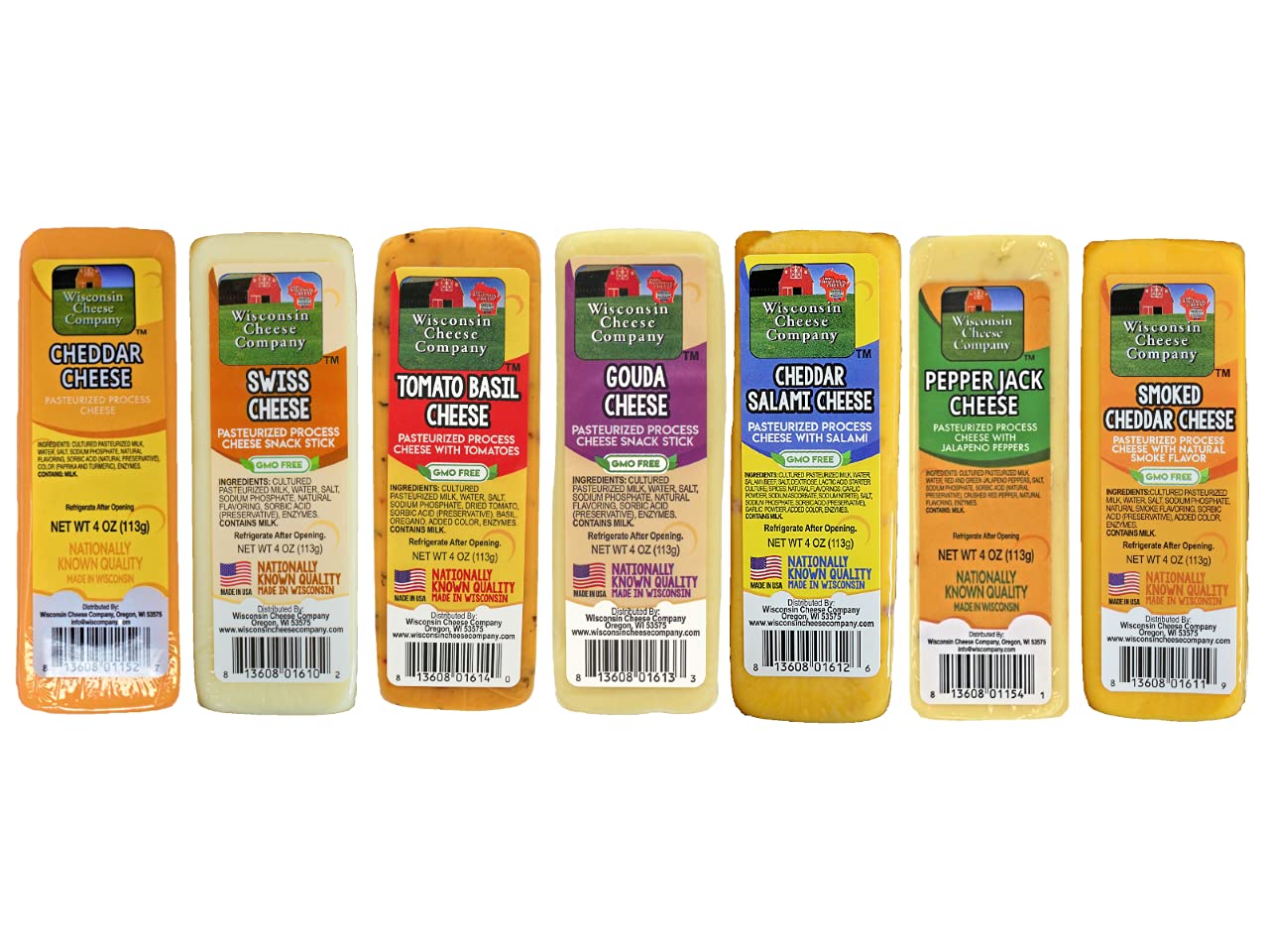 Wisconsin Cheese Company Specialty Cheese Blocks Sampler - 7 Assorted ...