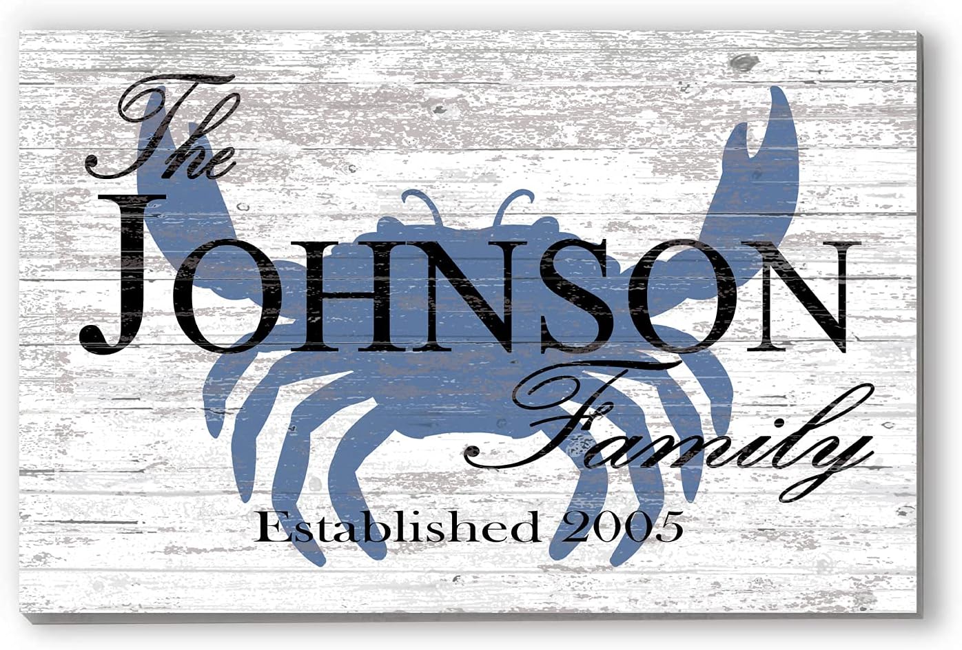 Amazon.com: Broad Bay Custom Beach House Sign Crab Design Family Name ...