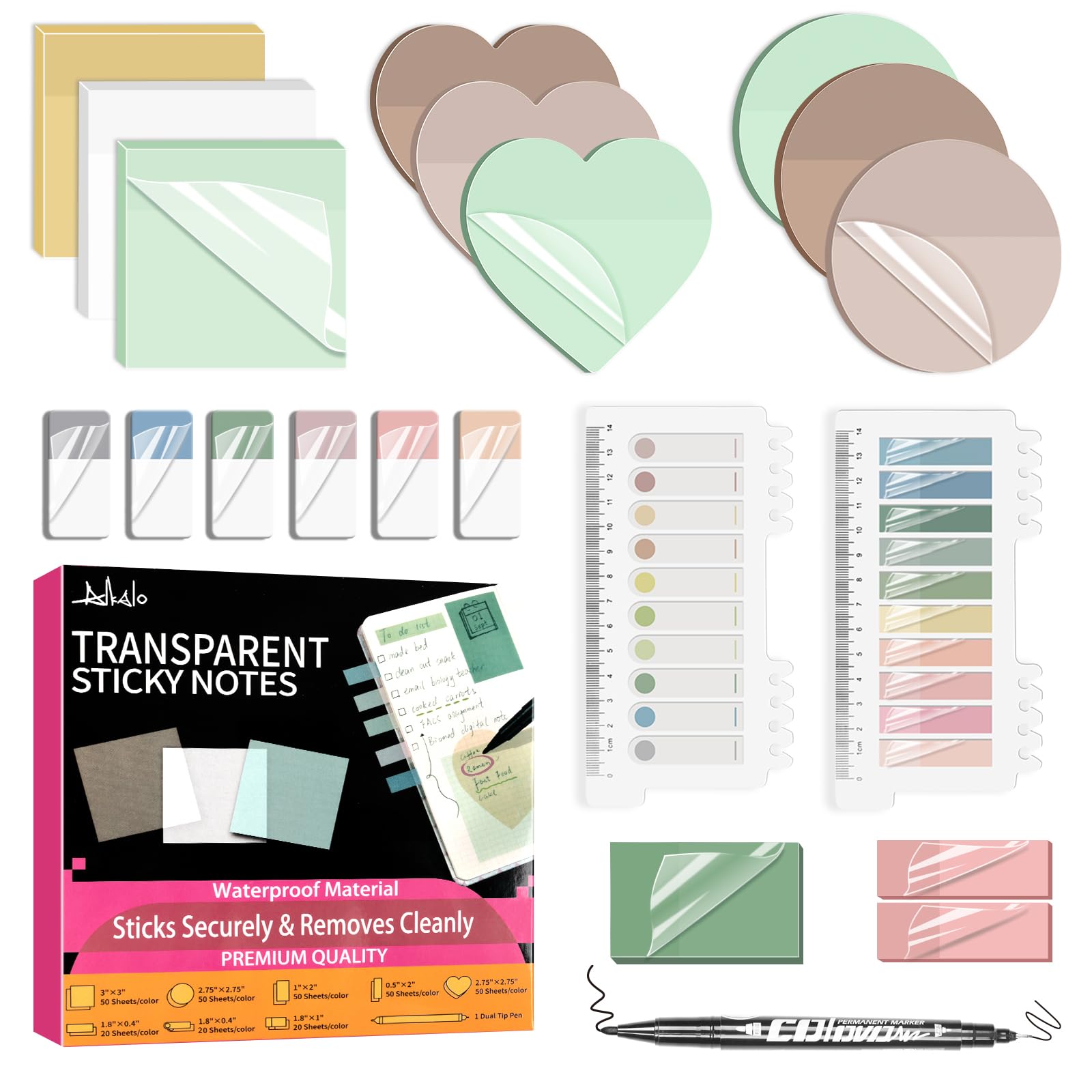 Amazon.com : Transparent Sticky Notes,1120 Sheets Clear Sticky Notes ...