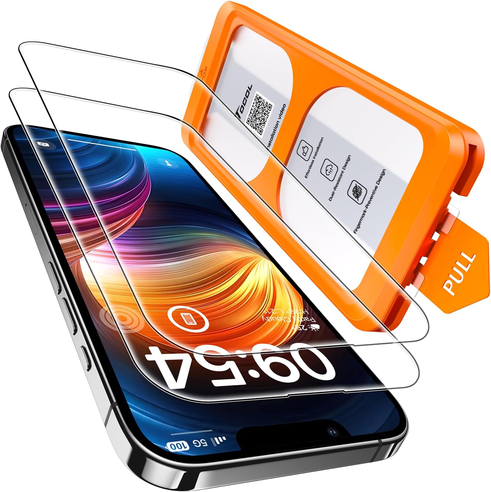 TOCOL 2 Pack for iPhone 14 Screen Protector [Instant Installation ...