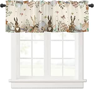 Amazon.com: ROVOZAR Easter Bunny Window Valances for Kitchen, Easter ...