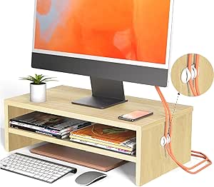 Amazon.com: Rathsyme Monitor Stand - 2 Tier Computer Monitor Riser with ...