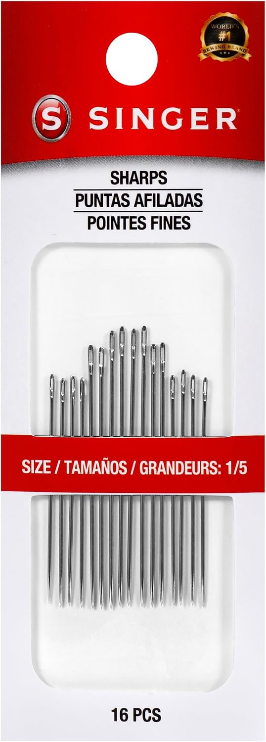 Amazon.com: SINGER Sharps Hand Sewing Needles Set - Assorted Sizes 1/5 ...
