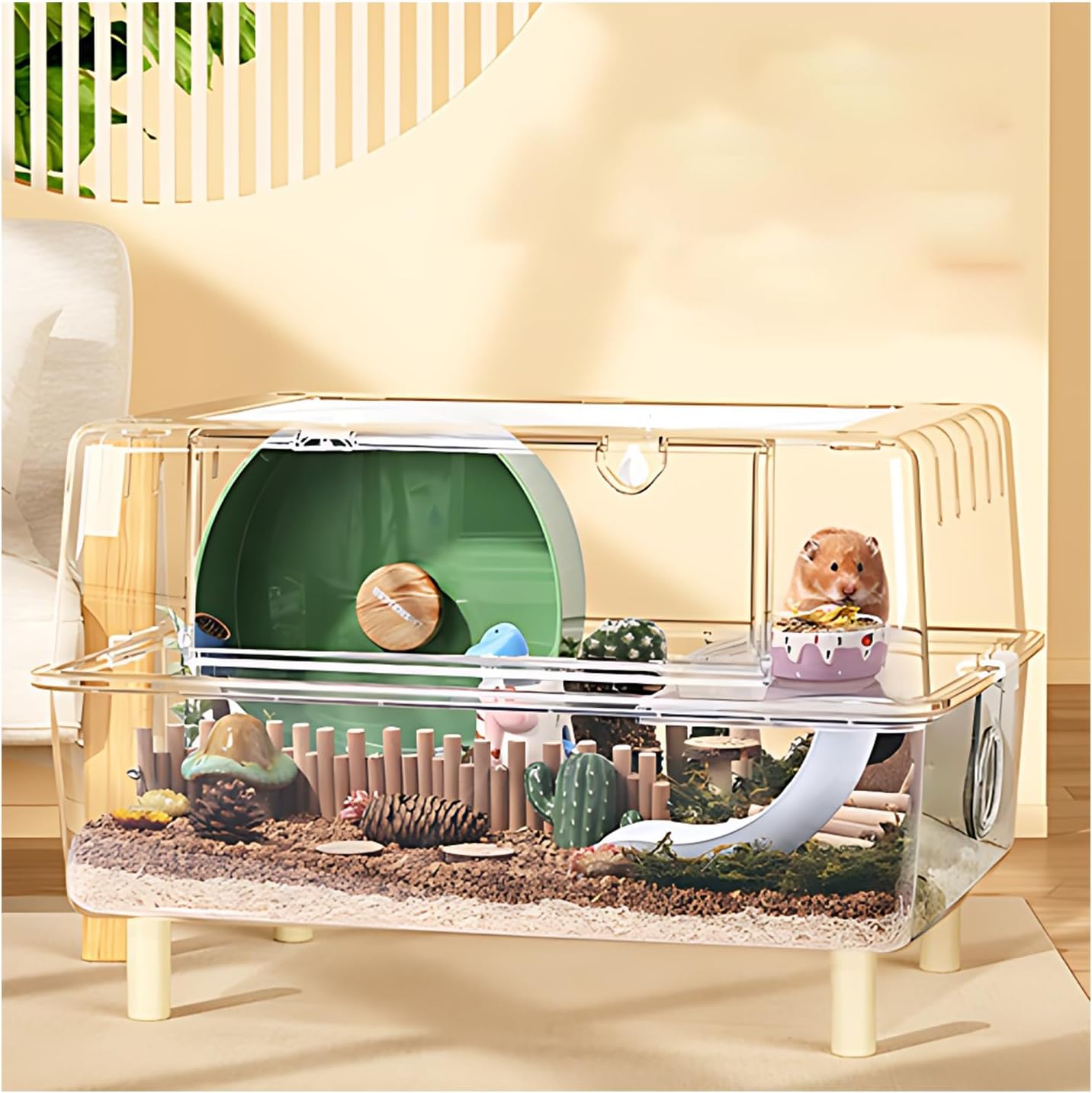 Amazon.com : 24-inch Transparent Hamster Cage Small Animal Cage for ...