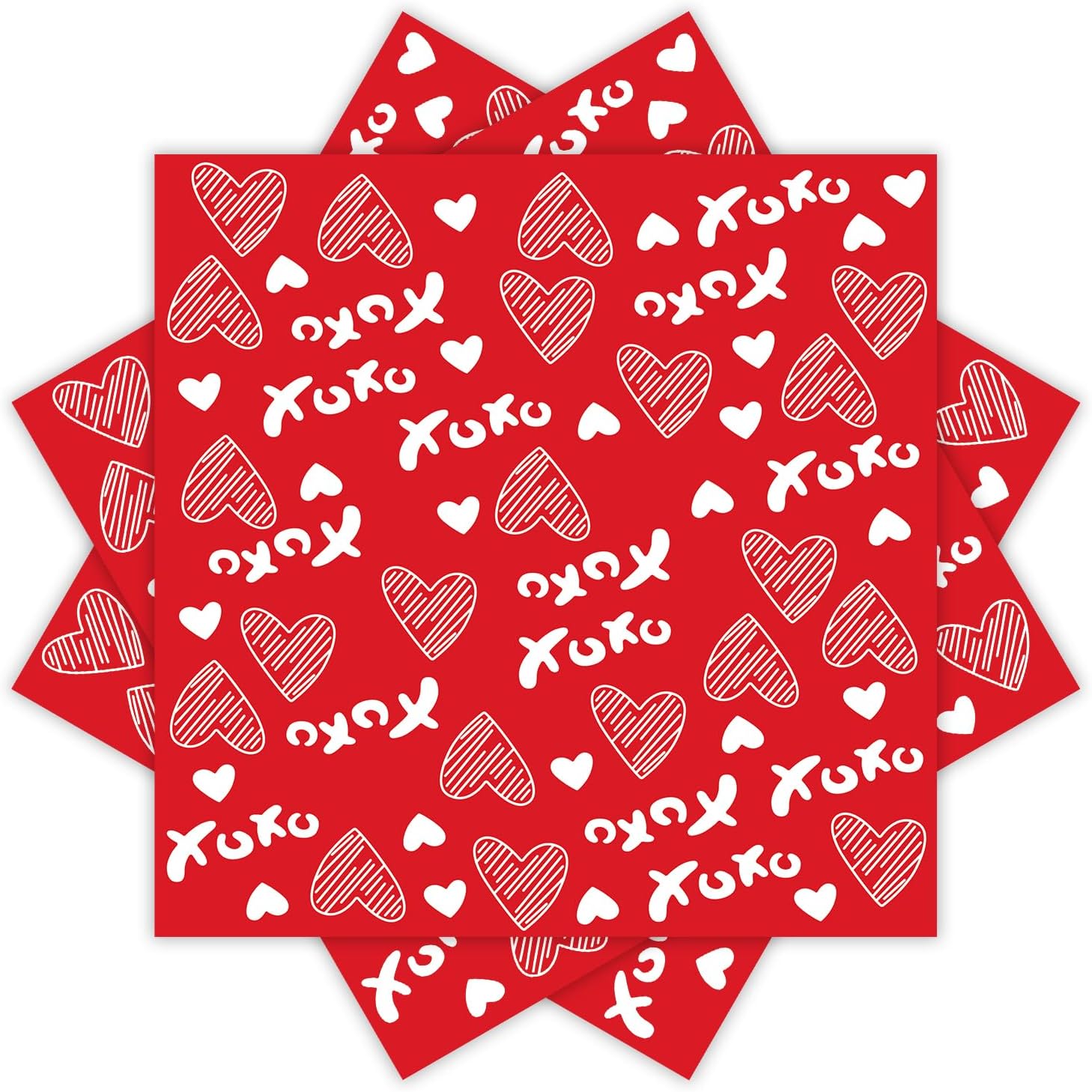 Amazon.com: Quera Valentine's Day Heart Love Napkins Kisses And Hugs ...