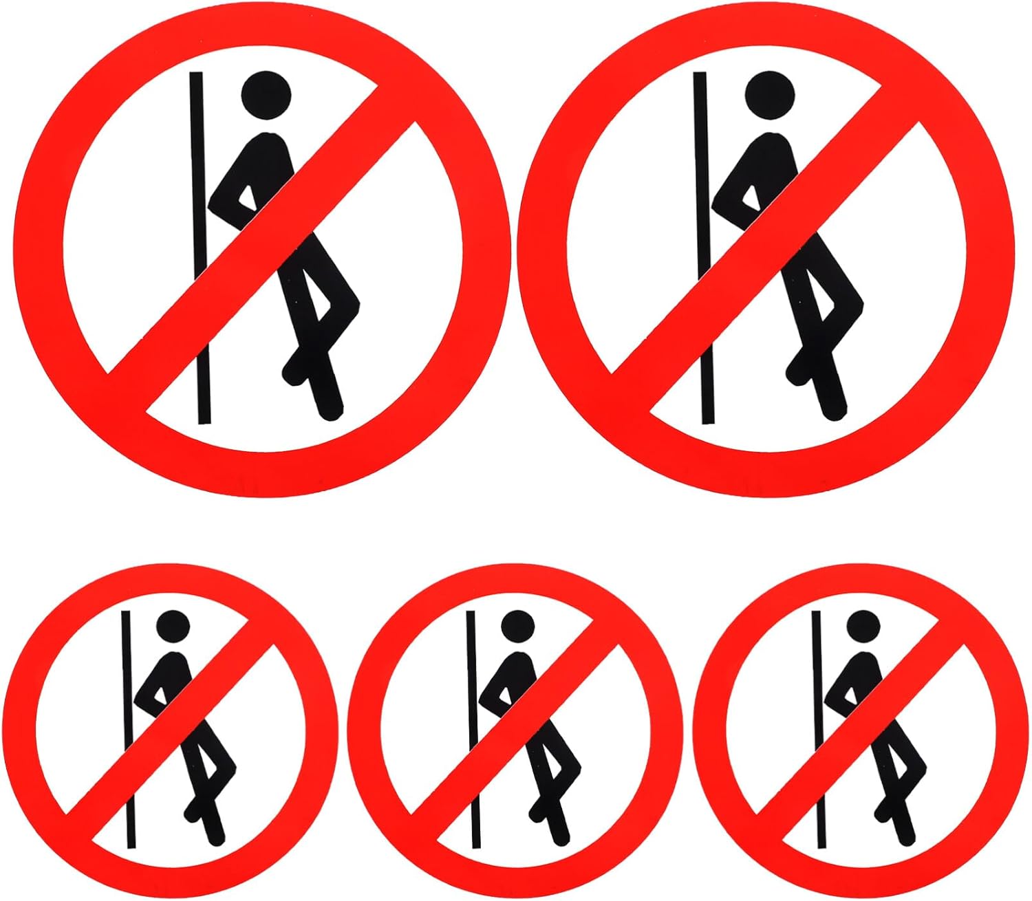 Amazon.com: Cabilock 5pcs Do Not Lean on Signs, Circle Security Notice ...