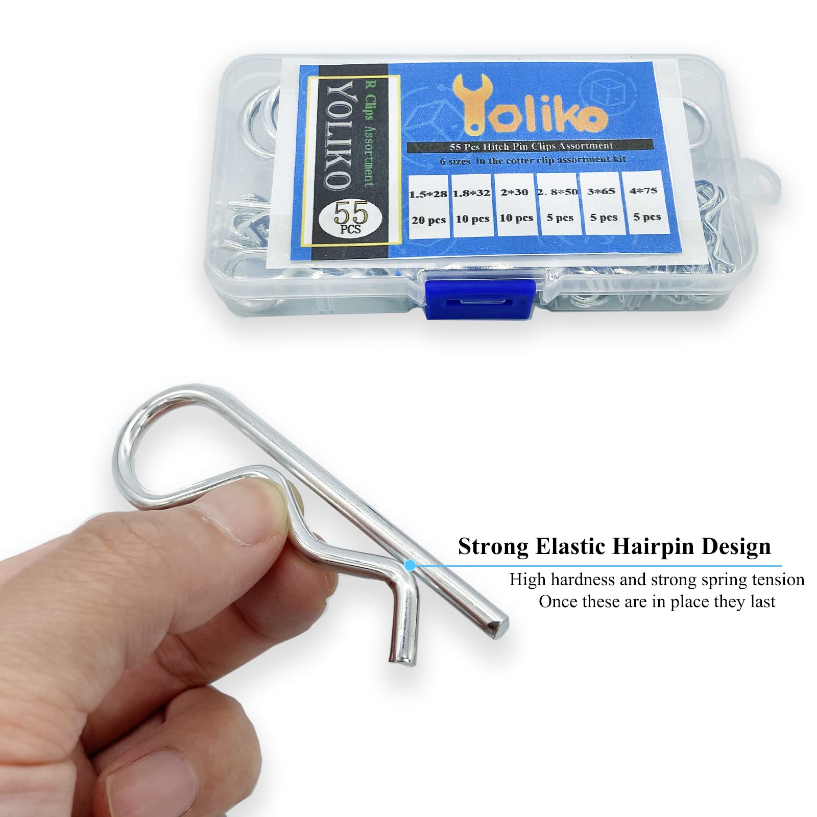 Snapklik.com : 55 Pcs Hitch Pin R Clips Retainer Kit For Dolly/Trailer ...