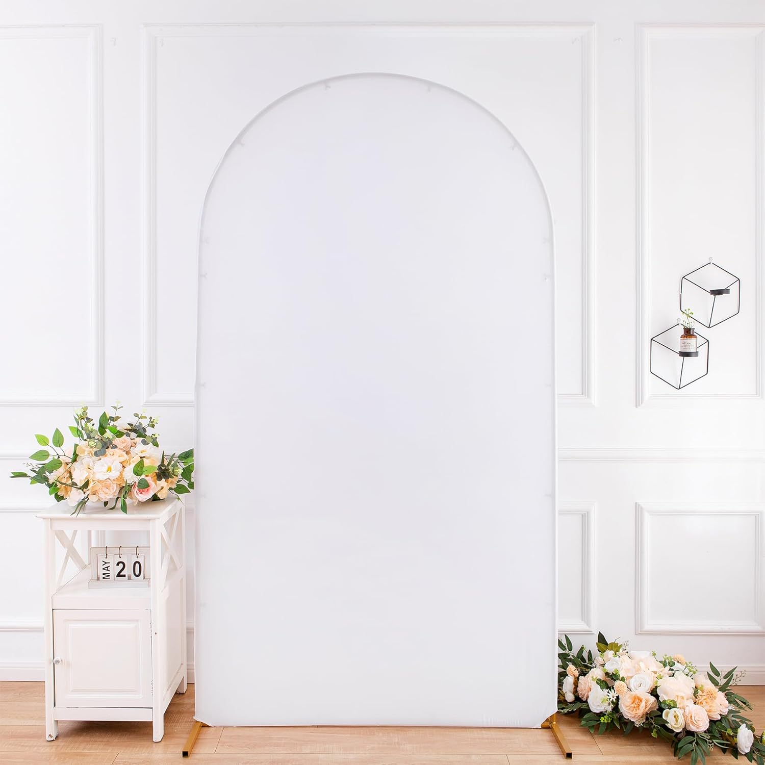Amazon.com : Nobed HHT White 7.2FT Stretchy Spandex Arch Backdrop Cover ...