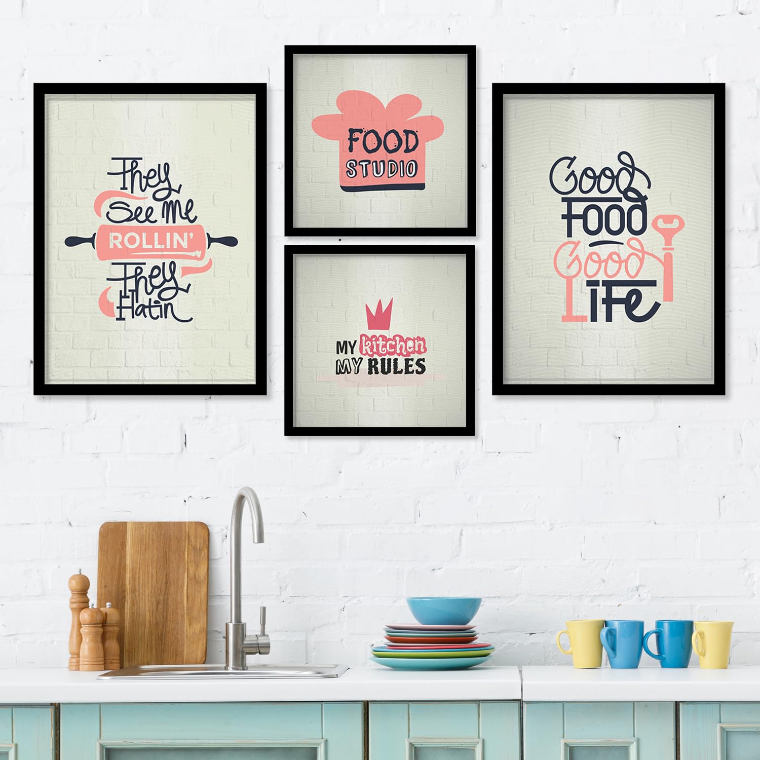 ARTELLY Food Quotes Wall Frames Restaurant Posters for Wall - Kitchen ...