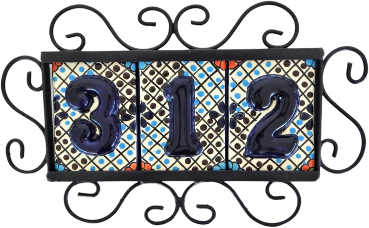 Amazon.com: 3 Mexican Talavera House Number Tile Address Numbers ...