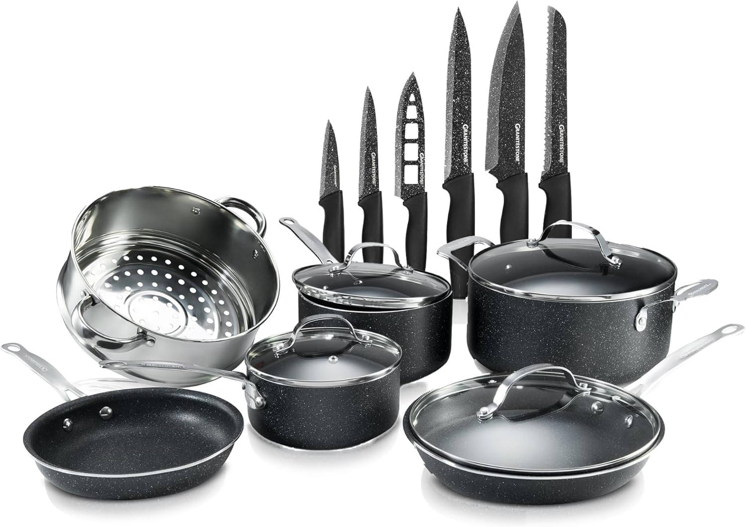 Amazon.com: Granitestone Original 10-Piece Nonstick Cookware Set and ...