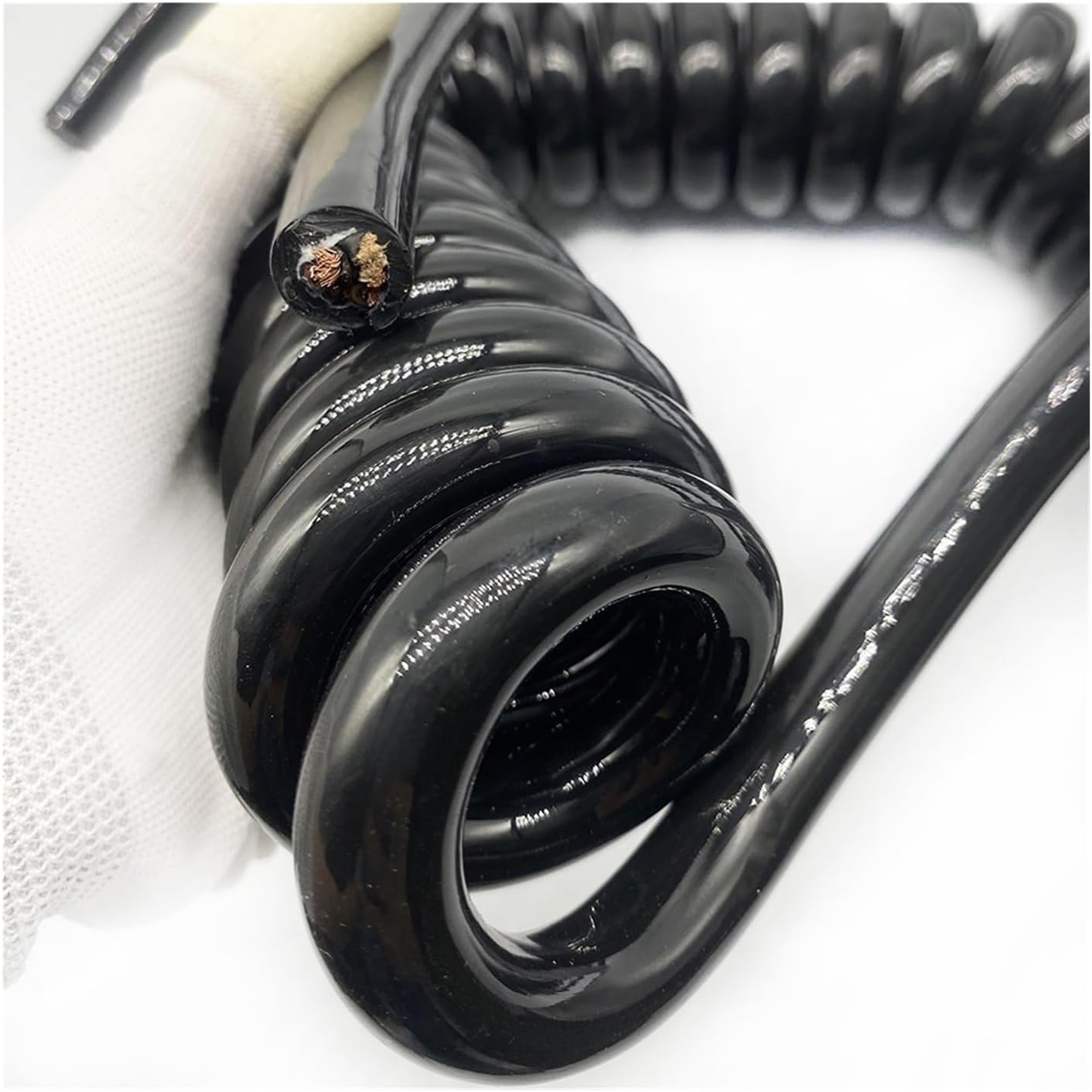 Coiled Mains Flex, 5 Core 4mm2 Elastic Spiral Tailboard Cable Wear ...