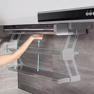 2 Tier Pull Down Shelf,Lifting Drop Down Spice Rack, Stainless Steel ...