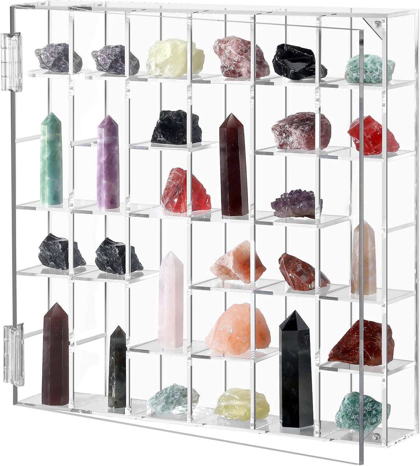 Amazon.com - Qinyoung Rock Display Case Adjustable Wall Mounted ...