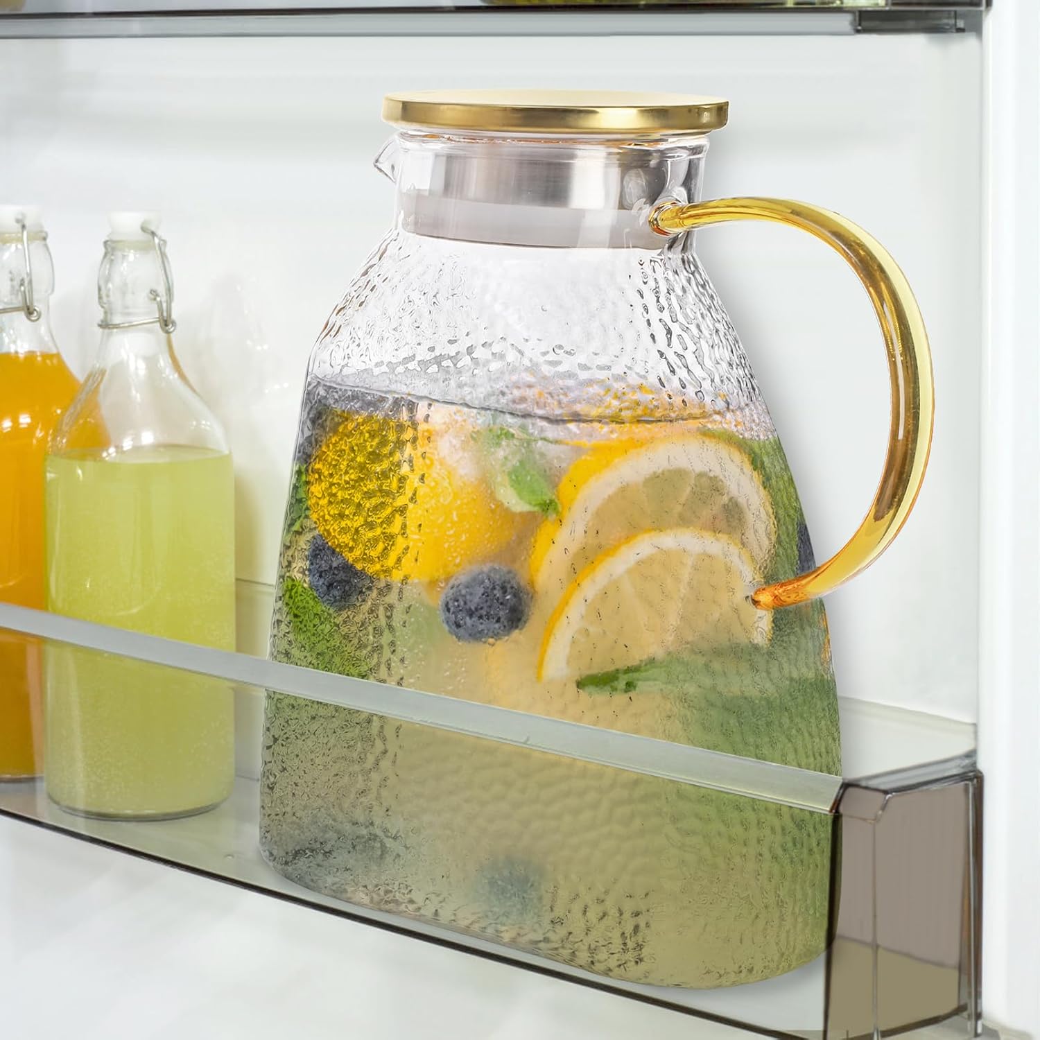 Amazon.com: Hedume Fridge Door Water Pitcher, 1.8 Liter/60oz Gold Lid ...