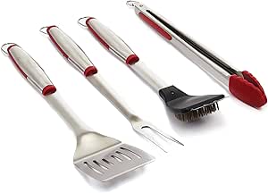 GrillPro 40070 4-Piece Stainless Steel Tool Set with Grips : Buy Online ...