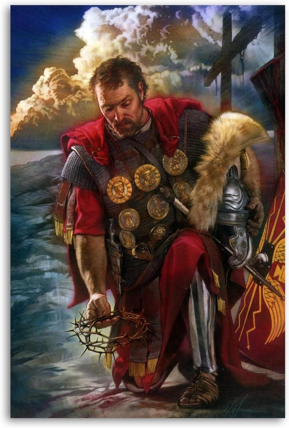 Amazon.com: THE ROMAN CENTURION Christian Easter Cross Canvas Art ...