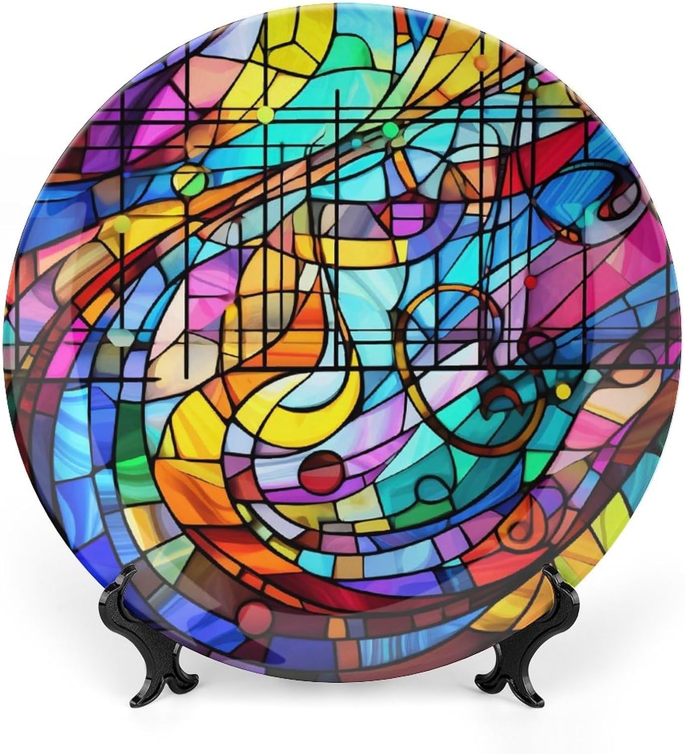 Amazon.com: Decorative Plates for Wall Hanging, Colorful Musical Notes ...