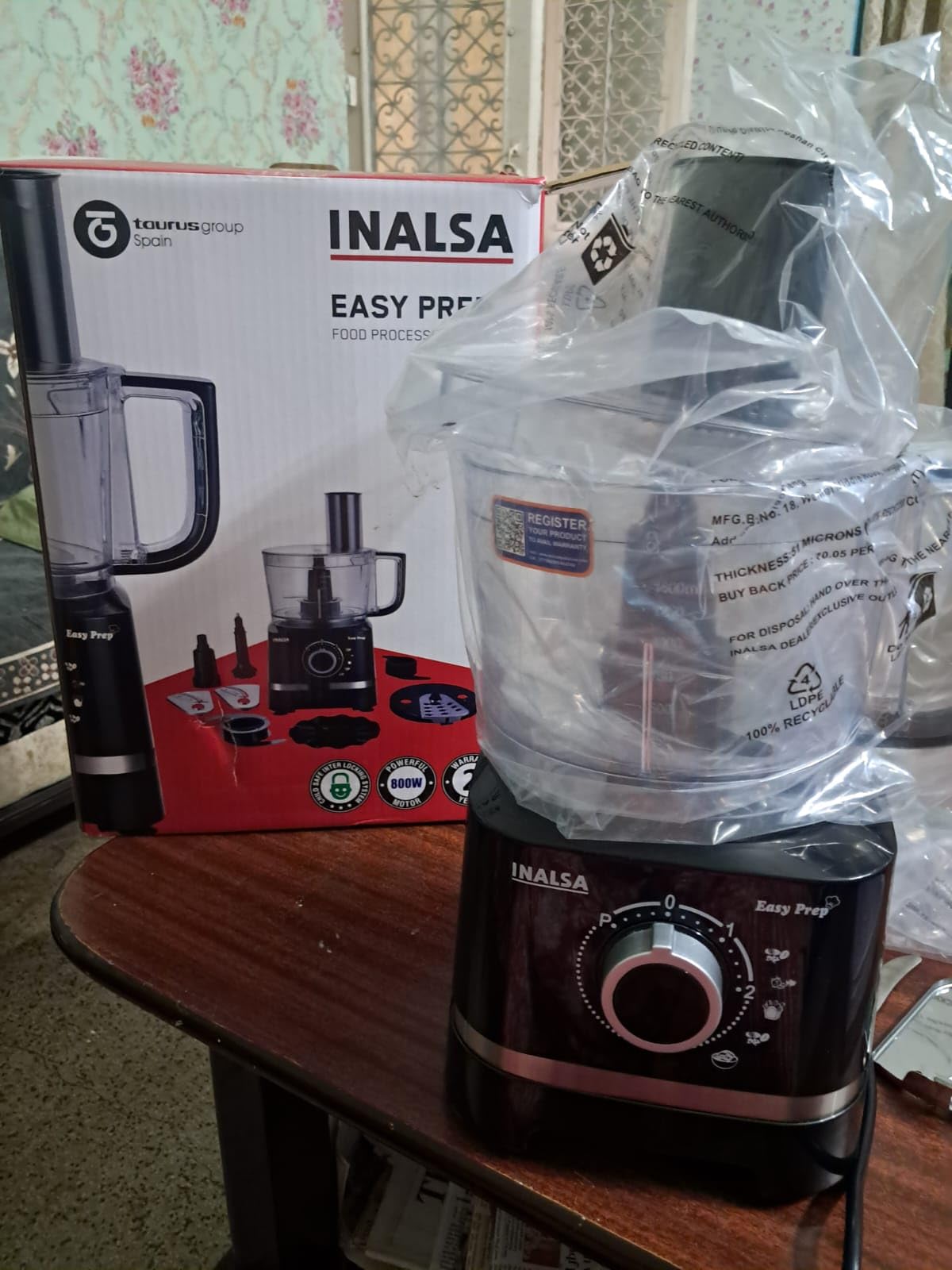 INALSA Food Processor for Kitchen with 800 W Copper Motor|1.4 L Main ...