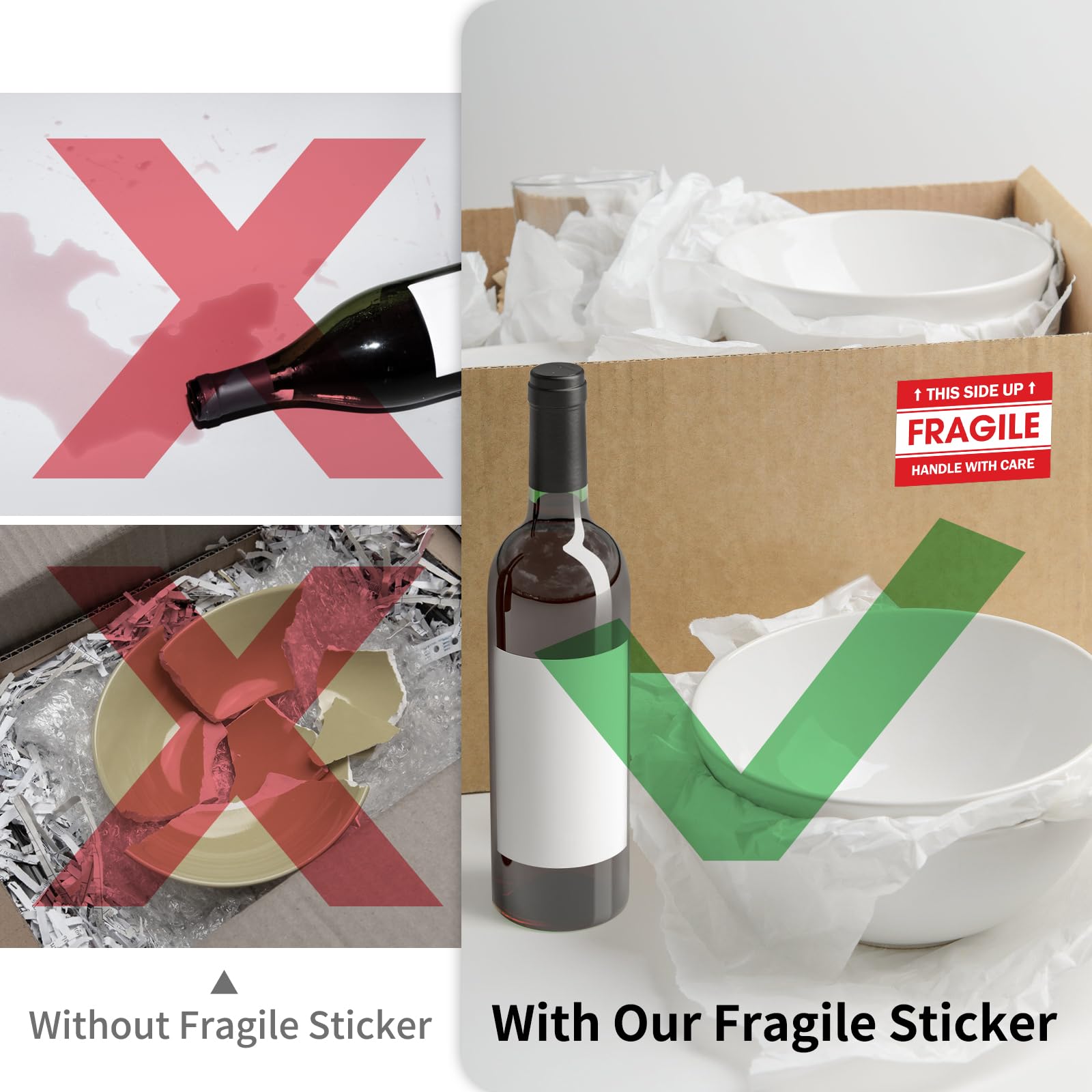 Snapklik.com : L LIKED 2"x 3" Fragile Stickers 500 Labels Per Roll ...