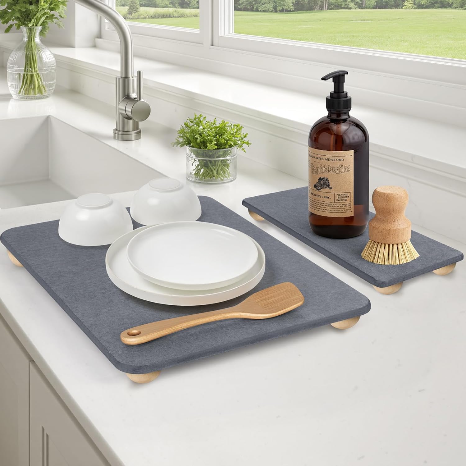 Amazon.com: Stone Dish Drying Mat For Kitchen Counter,Super Absorbant ...