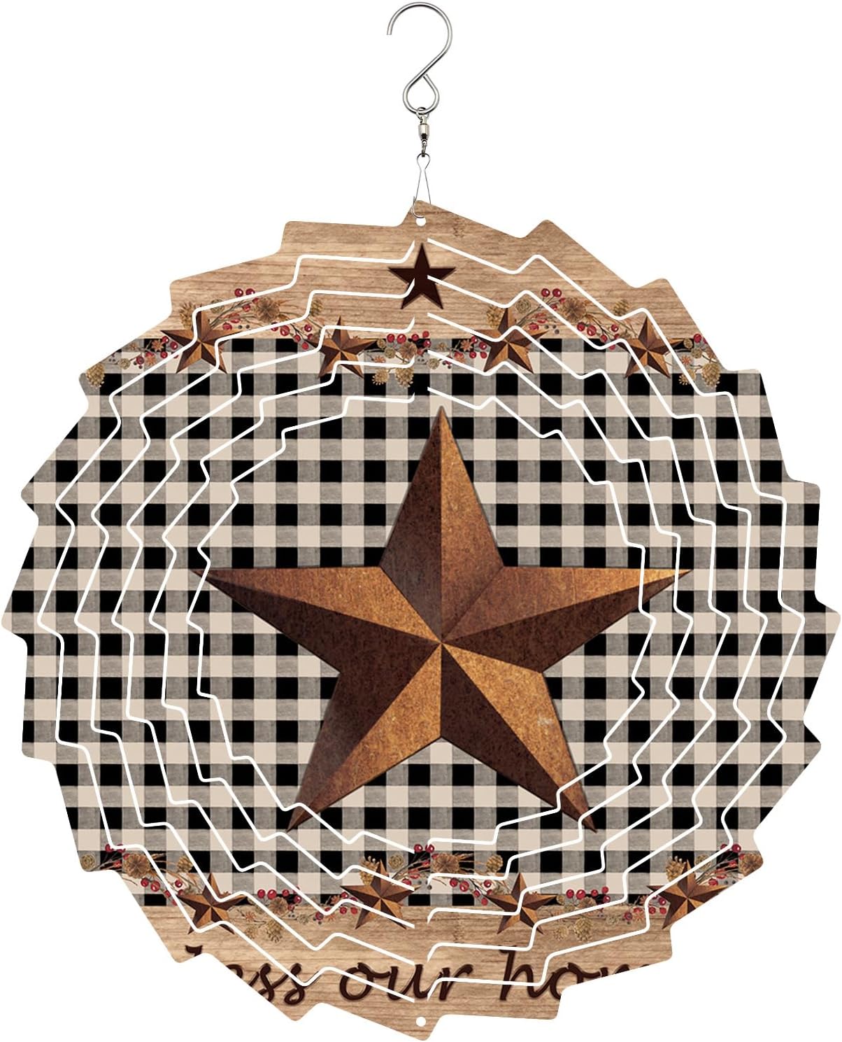 Amazon.com: Hanging Wind Spinners Outdoor Rustic Barn Texas Western ...