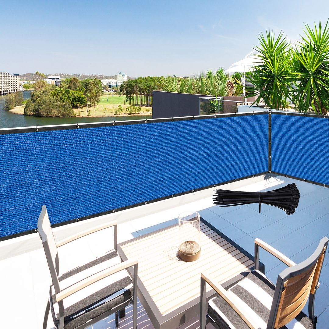 Amazon.com : Zip Cable Ties and 3' x 8' Blue Privacy Screen Fence Cover ...