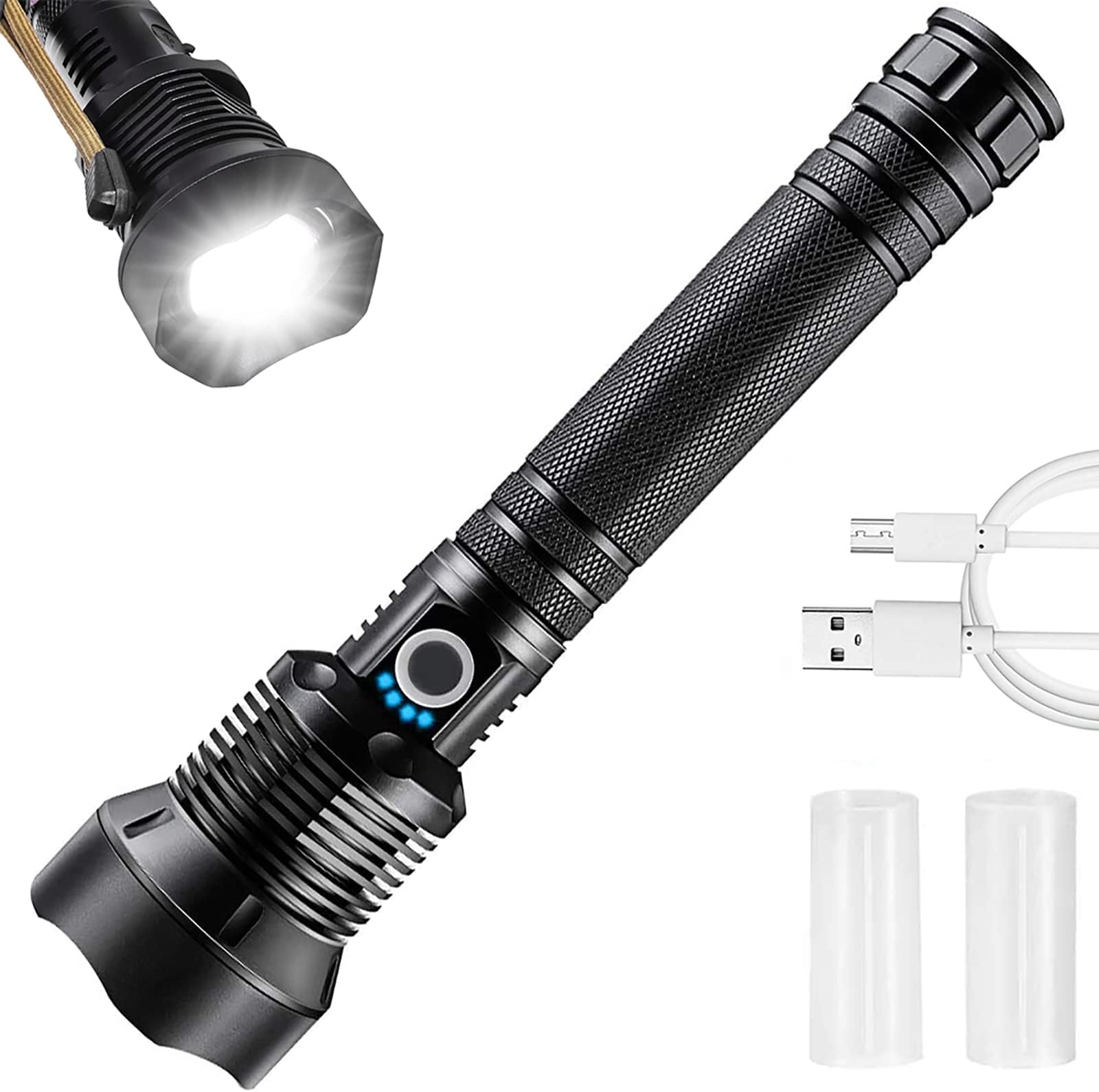 90000 High Lumens Tactical Rechargeable Flashlights, XHP70.2 Super ...