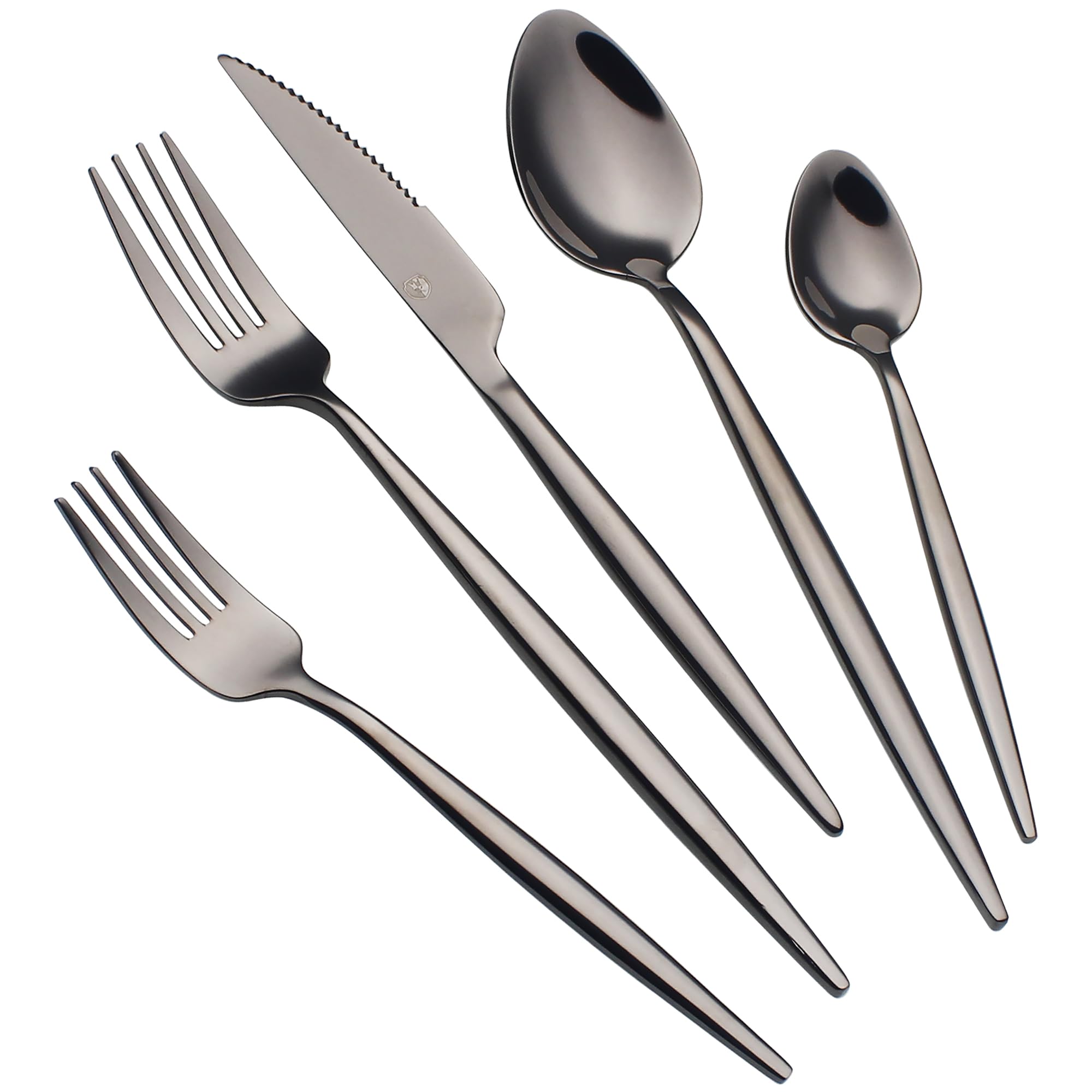 Amazon.com | CHAAMFORGE 20 Piece Luxury Silverware Set for 4 Black ...