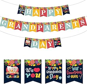 Amazon.com: Happy Grandparents Day Banner, NO-DIY Grandparents Day ...