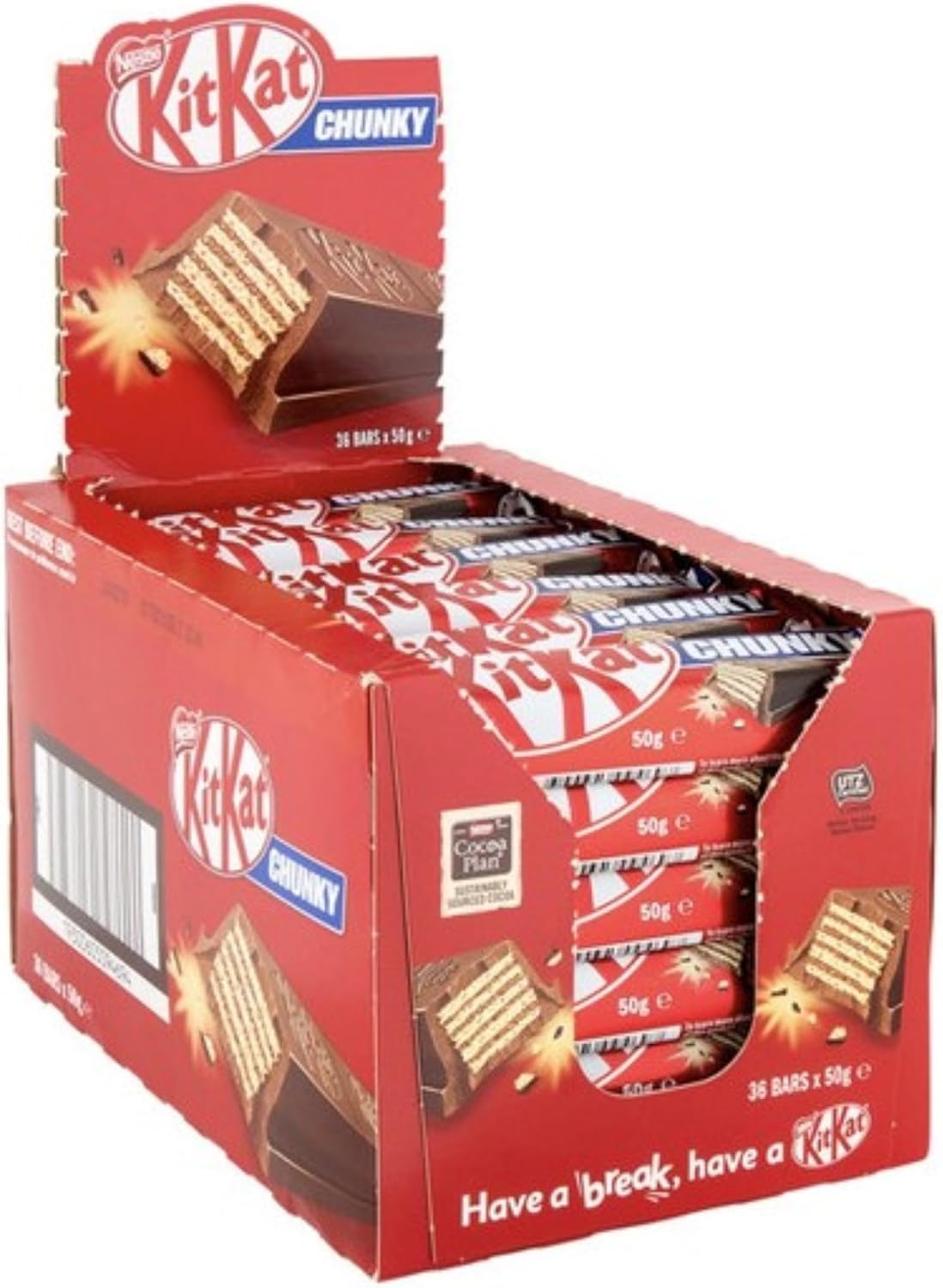 Nestle Kit Kat Chunky Chocolate Bar 50 g (Pack of 36) : Amazon.com.au ...