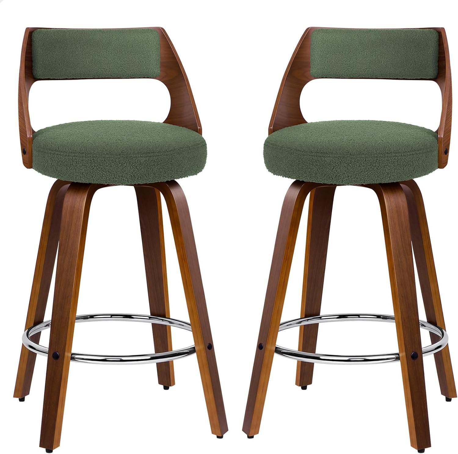 ALFORDSON Bar Stools 2X Swivel Kitchen Stool 65cm Seat Height Boucle ...