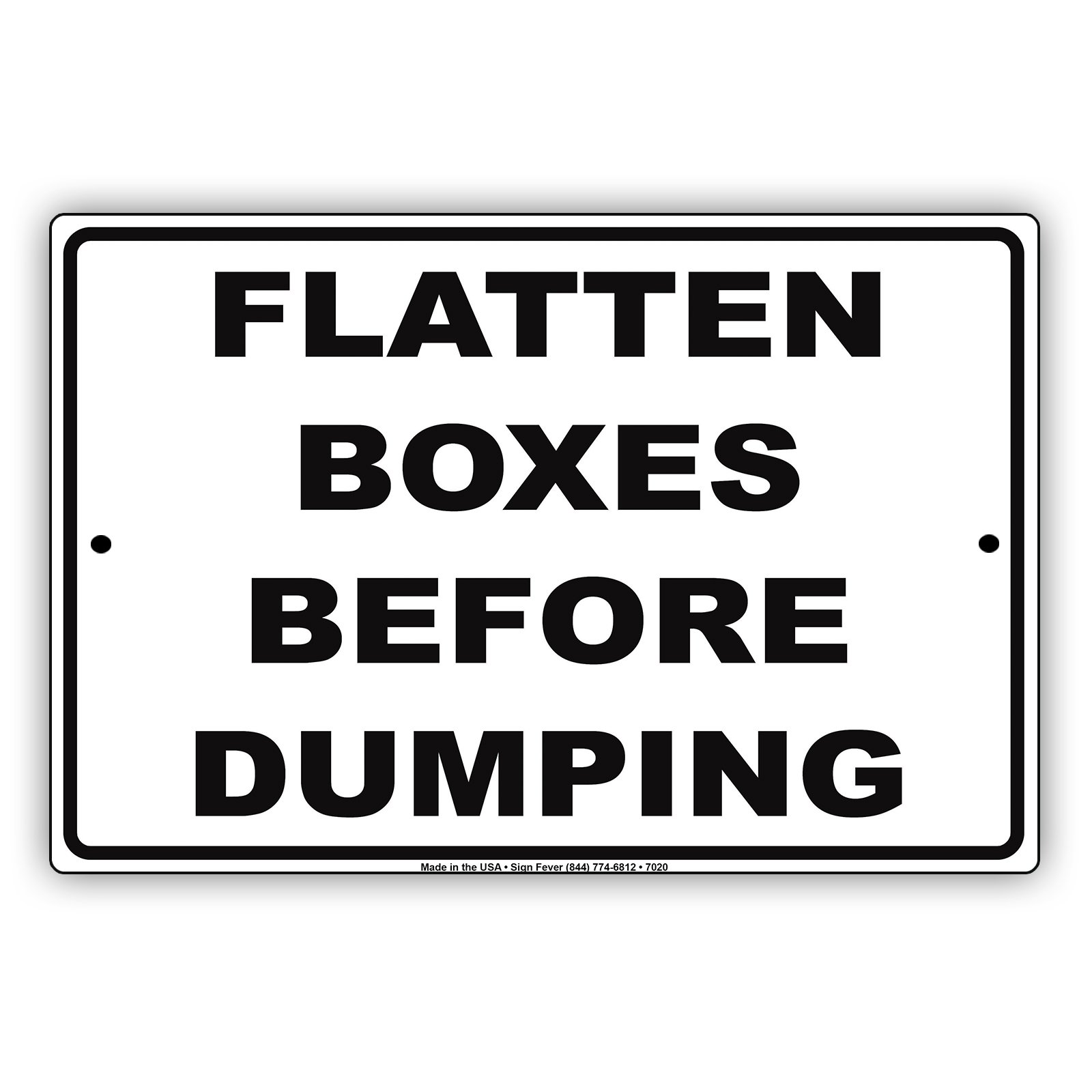 Amazon.com: Flatten Boxes Before Dumping Aluminum Metal Sign 12"x18"