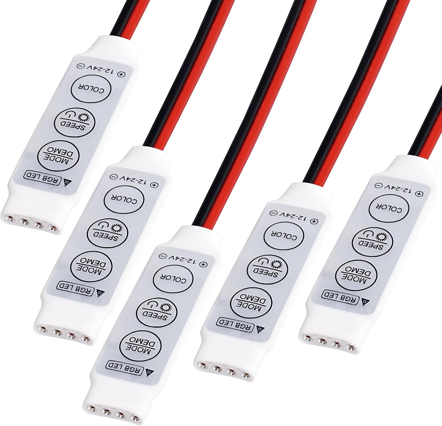 JacobsParts 4-Pin Mini RGB LED Controller 3-Key Dimmer for LED Strip ...