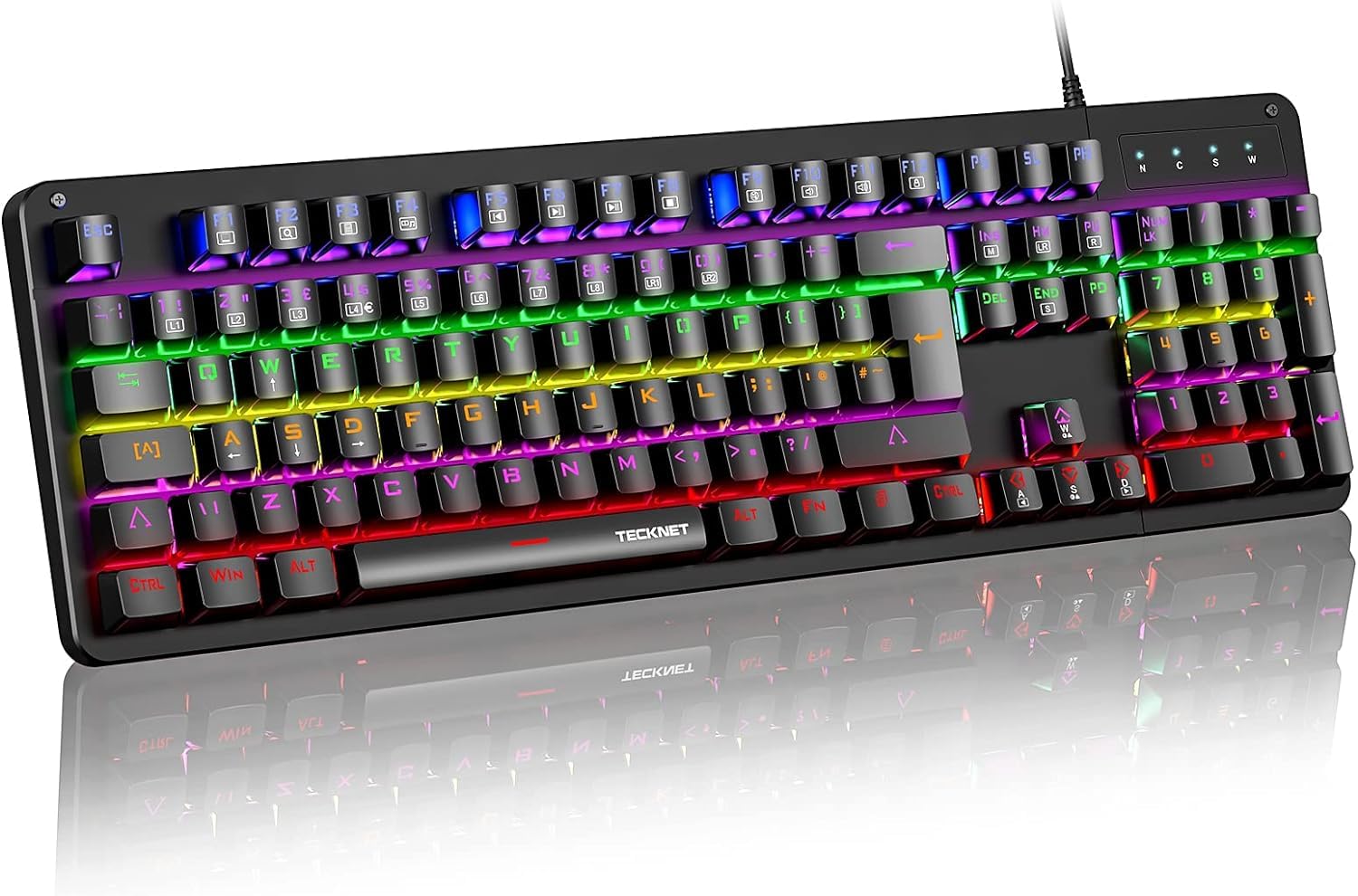 Buy TECKNET Mechanical Keyboard Full Anti-Ghosting Gaming Keyboard ...