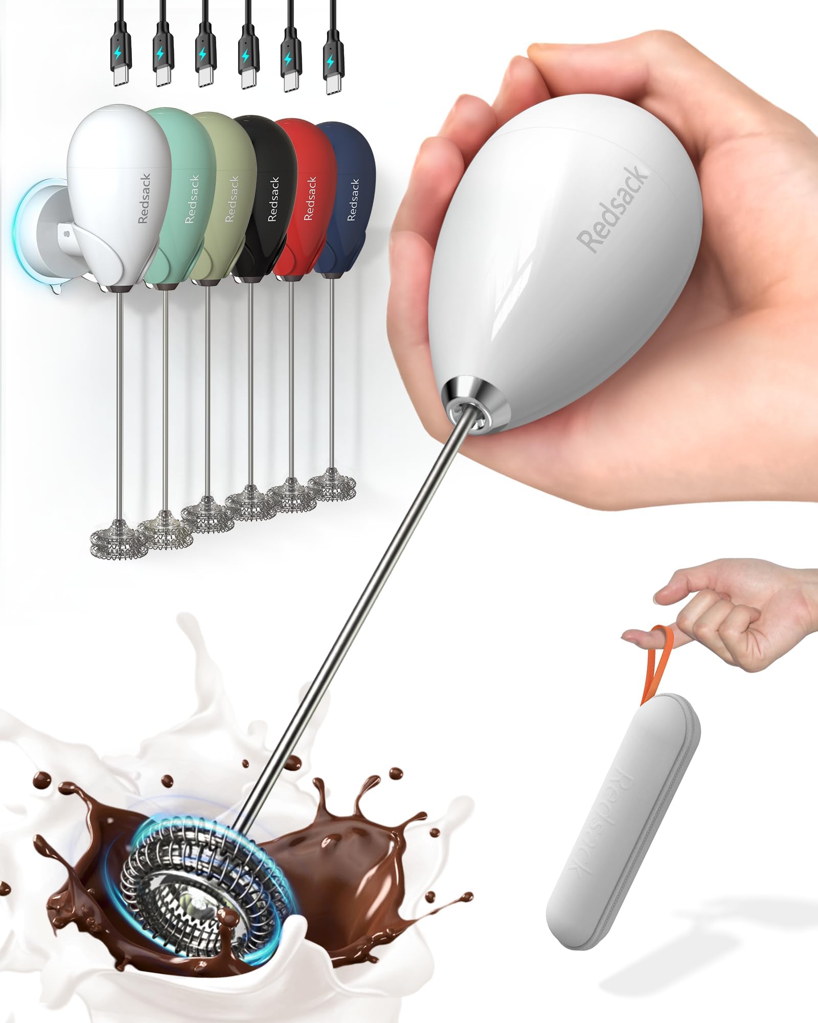 Amazon.com: Rechargeable Milk Frother Handheld for Coffee, Stirrers ...