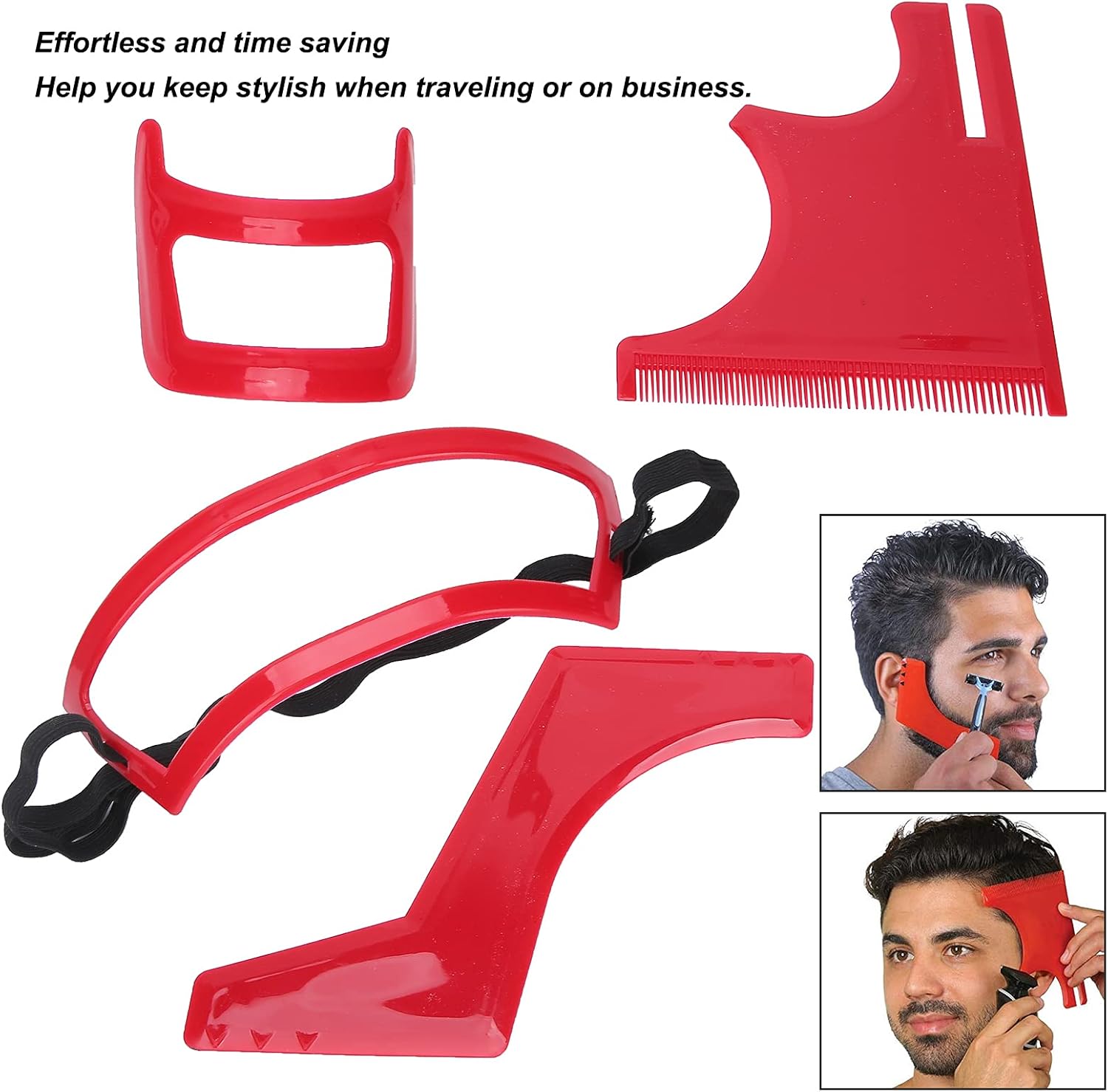 4 Pcs Beard Shaping Tool, Haircut Tool Kit, Beard Shaper Template Guide ...