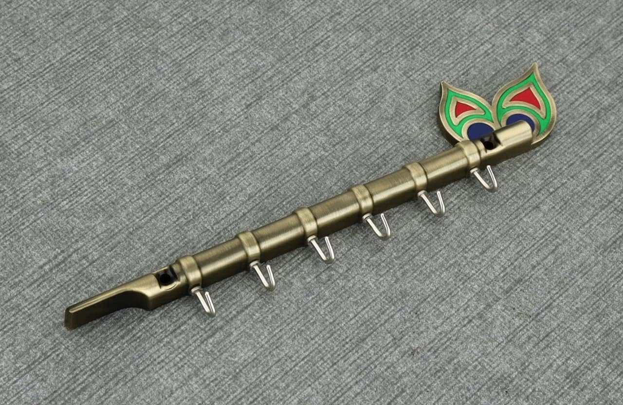 MADHULI Key Stand Key Holder Lord Krishna's Flute & Peacock Quills Key ...