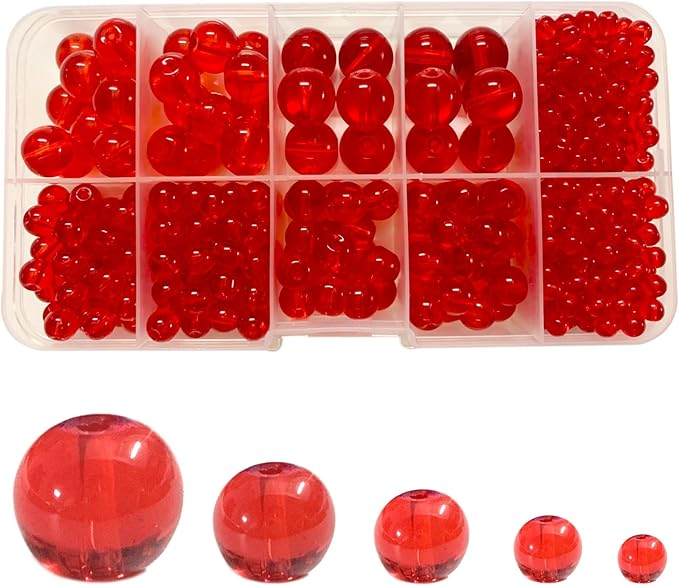 Amazon.com: FAPUMOE Red Round Crystal Glass Beads for Jewelry Making (4 ...