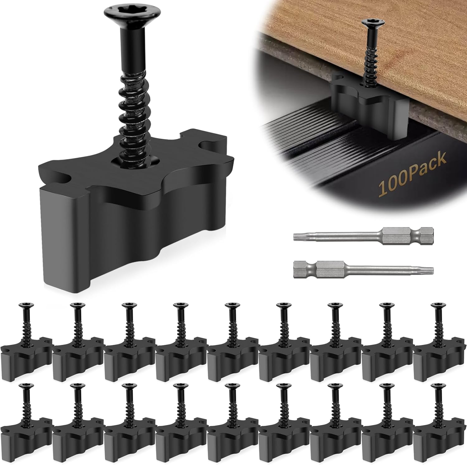 Gyykzz 500 Pack Hidden Deck Fasteners for Composite Decking Board ...