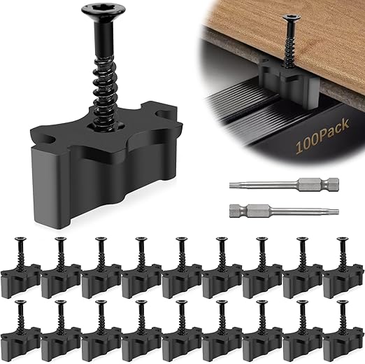 Gyykzz 100 Pack Hidden Deck Fasteners for Composite Decking Board ...