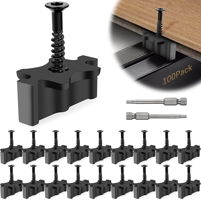 Gyykzz 100 Pack Hidden Deck Fasteners for Composite Decking Board ...