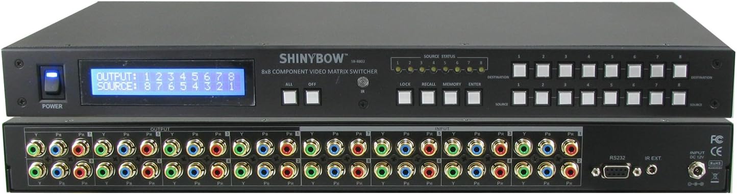 Amazon.com: 8x8 (8:8) Component Video (no audio) HDTV Matrix Routing ...