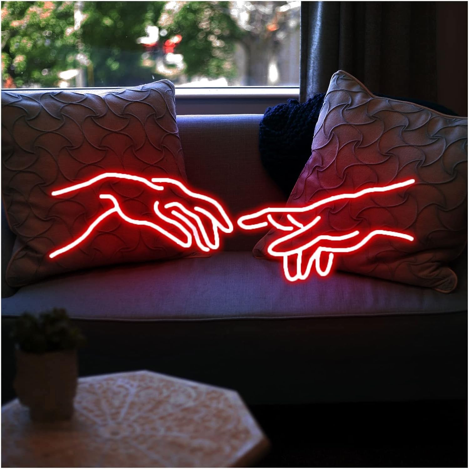 Amazon.com : LED Neon Sign Hands of God Neon Sign,Custom Led Visual Bar ...