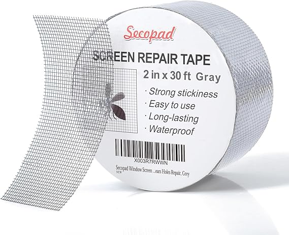 Amazon.com: Secopad Grey Window Screen Repair Tape, 2 in X 30 FT (360IN ...