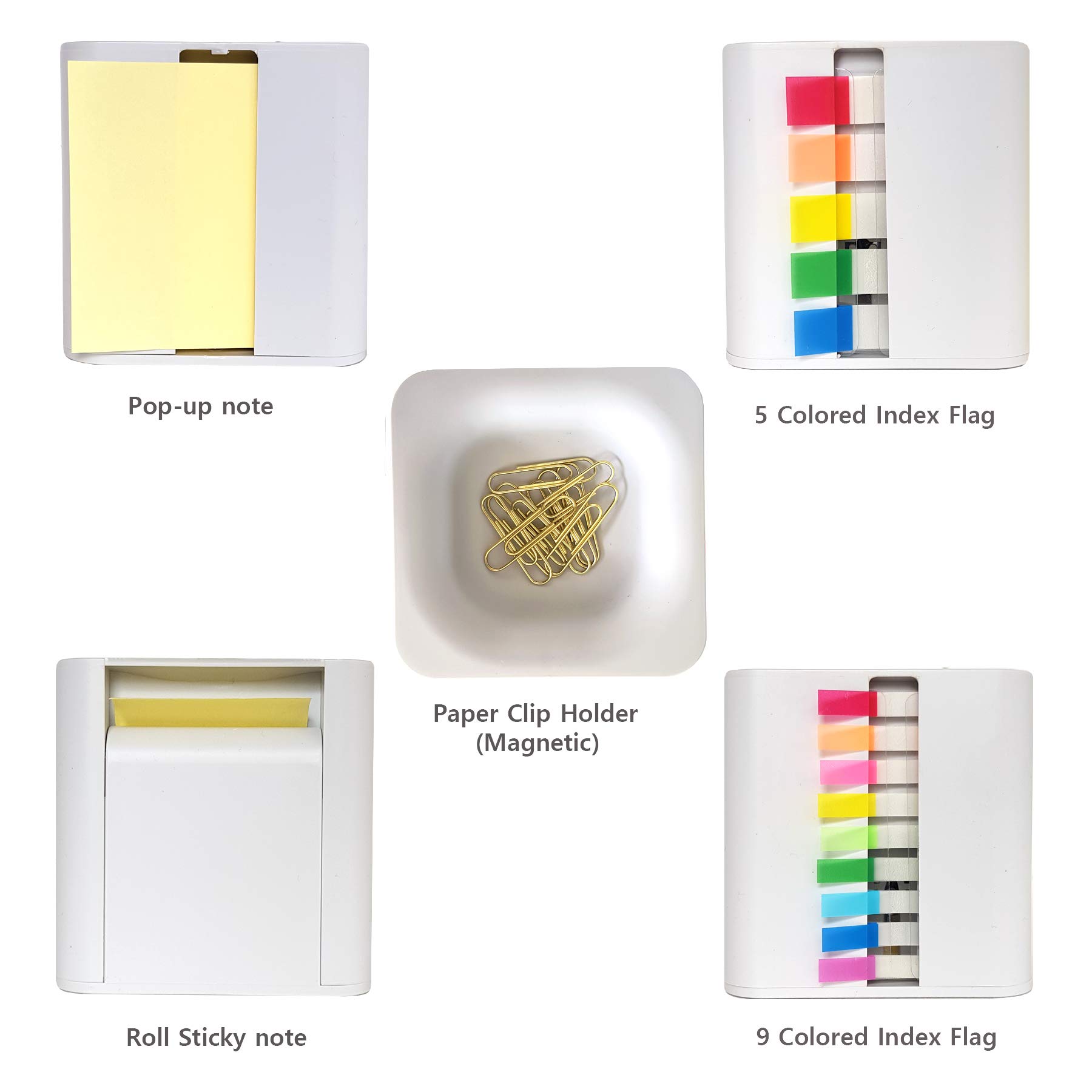 All-in-One Pop-up Note & Roll Sticky Note Dispenser Assorted Index Flag ...