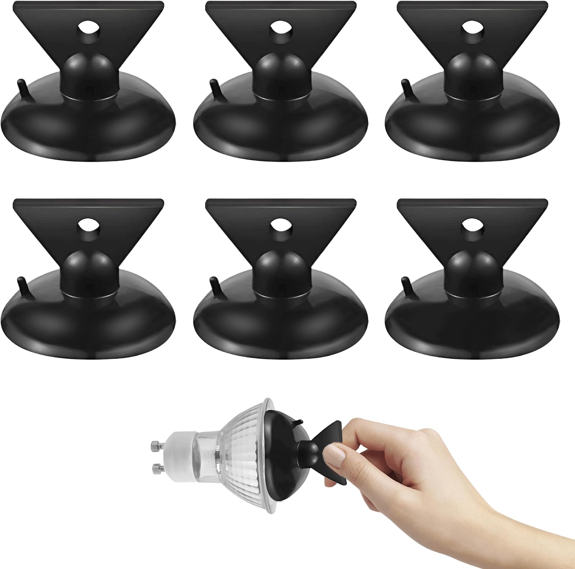 6PCS GU10 Removal Tool Black Small Suction Cups Practical Light Bulb ...